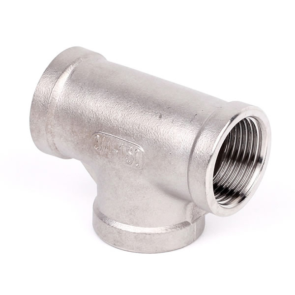 1/2" SS304 316 BSPT NPT Thread Screw Tee Stainless Steel Pipe Fitting ...