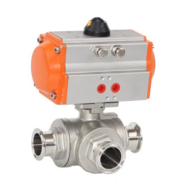 Stainless Steel 3Way Clamp Ball Valve with Actuator, China ... Stainless Steel 3Way Clamp Ball Valve with Actuator, China ...