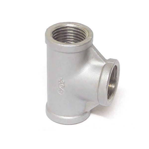 1/2" SS304 316 BSPT NPT Thread Screw Tee Stainless Steel Pipe Fitting ...