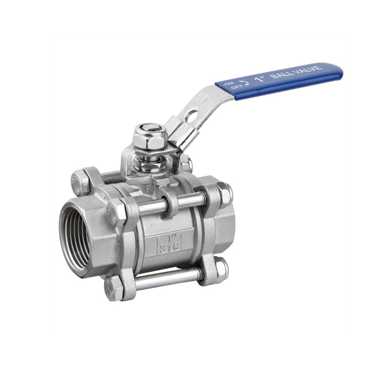 Stainless Steel 3PC Threaded Ball Valve with Lock, China 3 piece ball ...